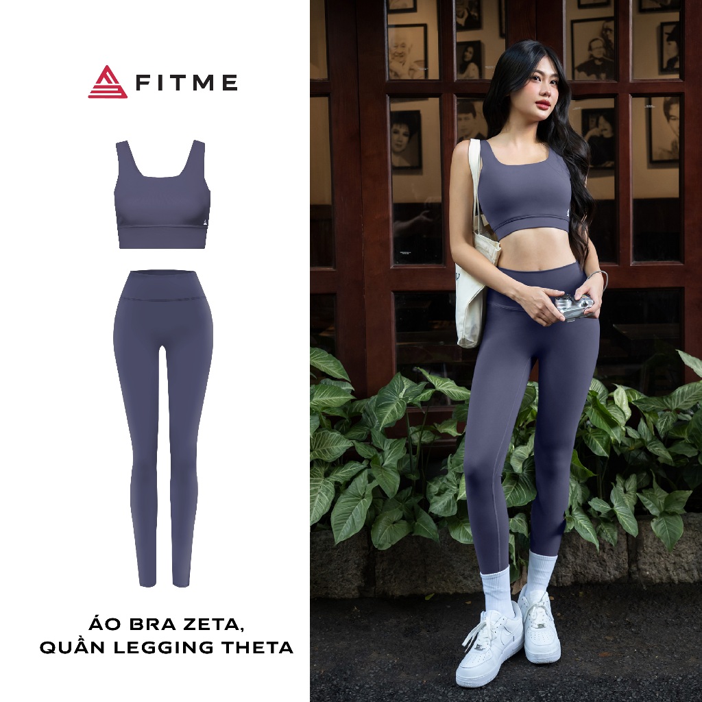 Bộ đồ tập gym yoga Fitme áo bra thể thao Zeta, Quần legging dài Theta ...