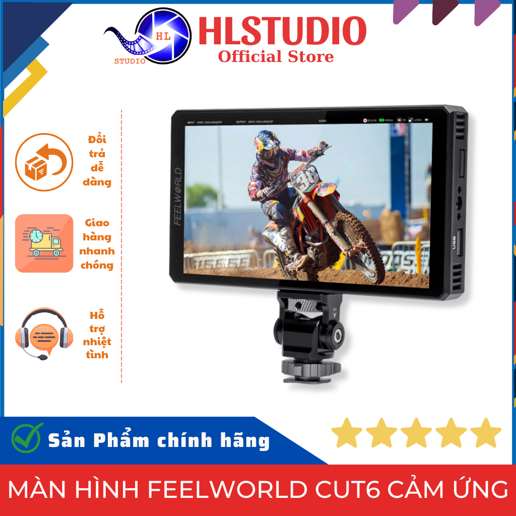 Màn Hình Cảm Ứng FeelWorld CUT6 6 Inch 1920x1080 HDMI LUT HL Studio ...