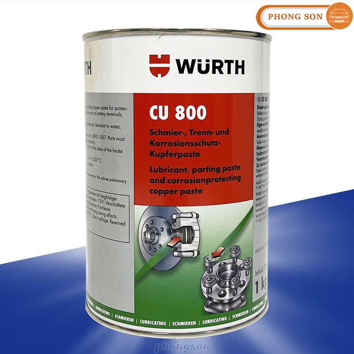 Mỡ bò chịu nhiệt độ cao CU 800 Copper paste Wurth lon 1kg (mỡ bò đồng) | Shopee Việt Nam