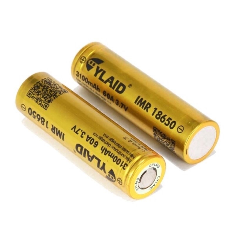 Pin Sạc 18650 : 1 Hộp 2 Viên pin CYLAID 18650 Vàng 3100 mah 60A Chính ...