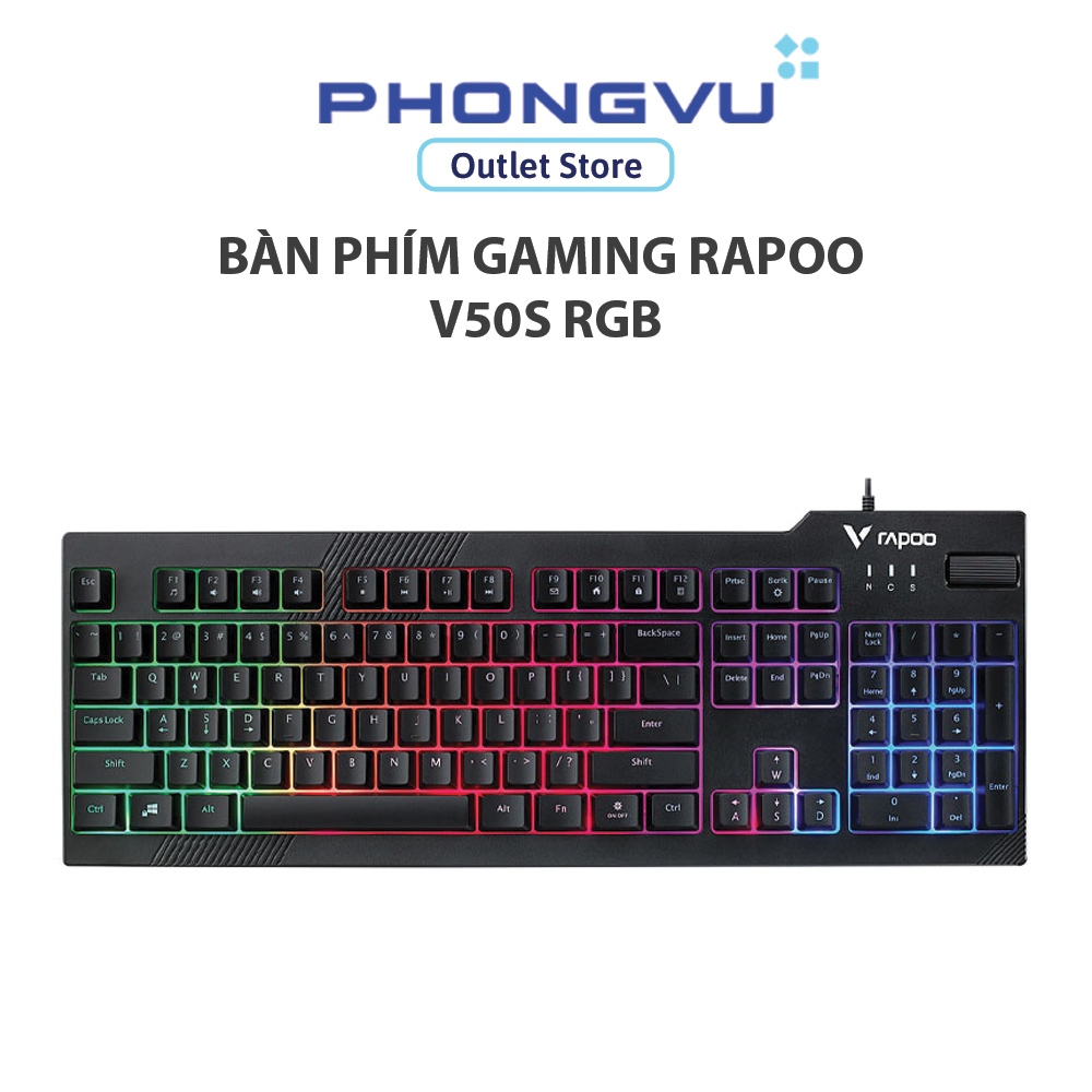 Bàn phím gaming Rapoo V50S RGB màu đen (214290V50100841) - Bảo hành 24 tháng | Shopee Việt Nam