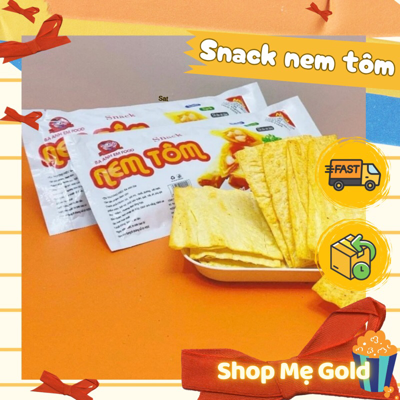 Snack nem tôm Ba Anh Em Food (gói 25g), đồ ăn vặt | Shopee Việt Nam