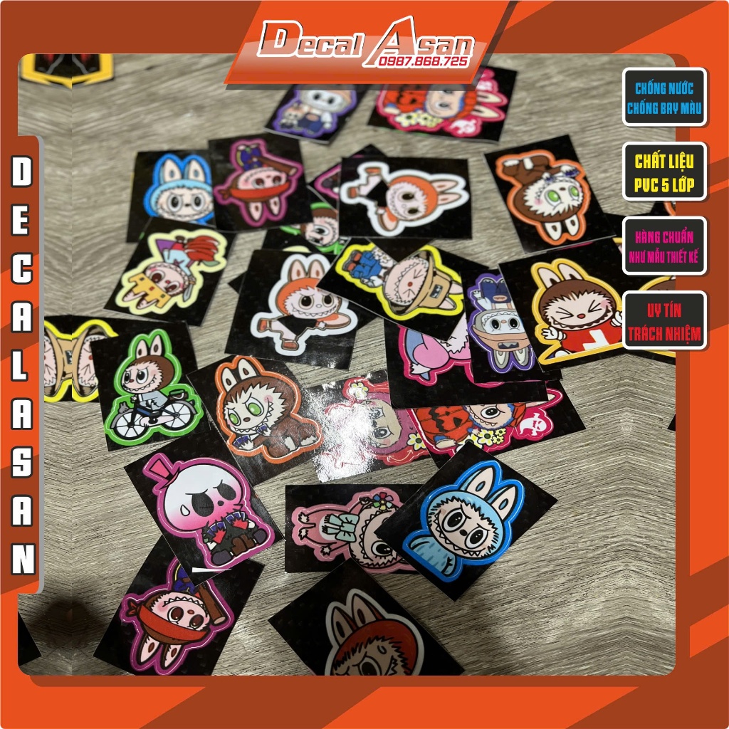 TEM DÁN STICKER LABUBU HÌNH NGẪU NHIÊN | DÁN XE MÁY, Đ.THOẠI, PHỤ KIỆN ...
