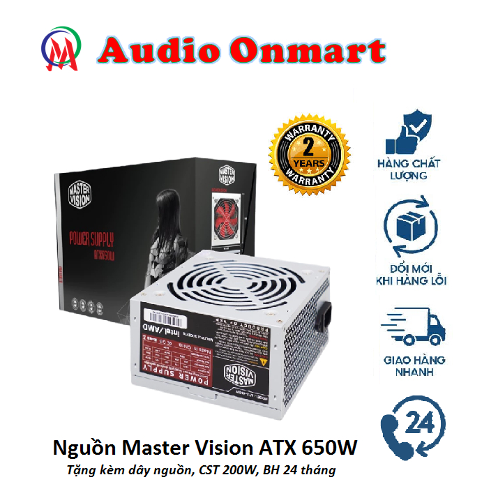 Nguồn máy vi tính, nguồn PC 650W Master Vision ATX tặng kèm dây nguồn BH 24 tháng | Shopee Việt Nam