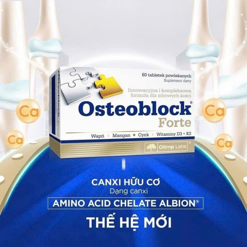 Viên uống bổ sung canxi OSTEOBLOCK FORT (canxi hữu cơ)Hộp 60 viên uống ...