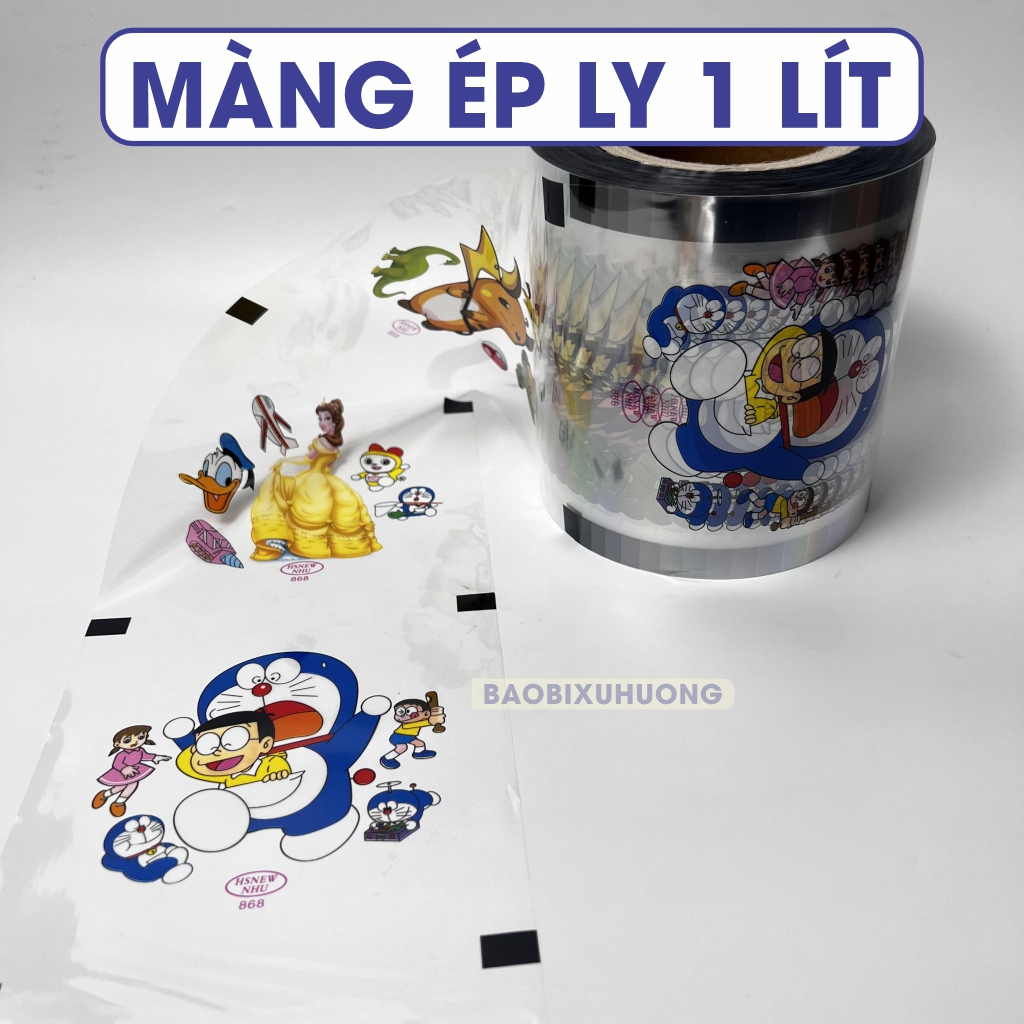 Màng ép ly khổng lồ, cuộn màng ép in sẵn ly 1 lít, màng dập ly nhựa ...