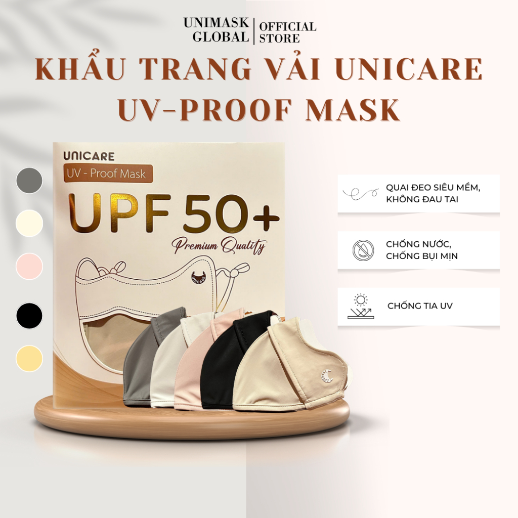UNICARE Khẩu trang Proof Mask Chống Tia UV Chất Lụa Băng Mềm Mịn Mát Thông Thoáng | Shopee Việt Nam