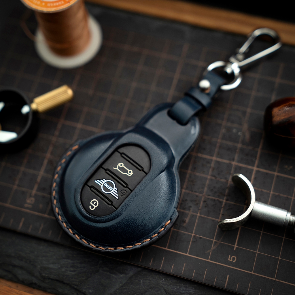 Bao da chìa khóa MINI COOPER , Bao da chìa khóa thủ công , Khắc tên ...