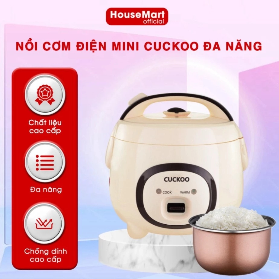 Nồi Cơm Điện Mini Cuckoo Dung Tích 1L - 1,2L - 1.8L Công Suất 700W Nắp ...