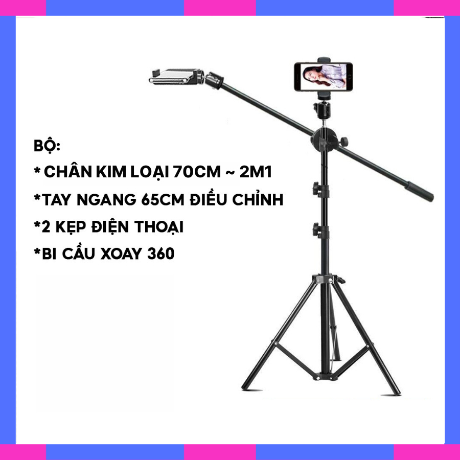 Cây live quay chụp chân đứng 2m bi cầu q29 kẹp điện thoại HẠ THẤP ĐƯỢC ...