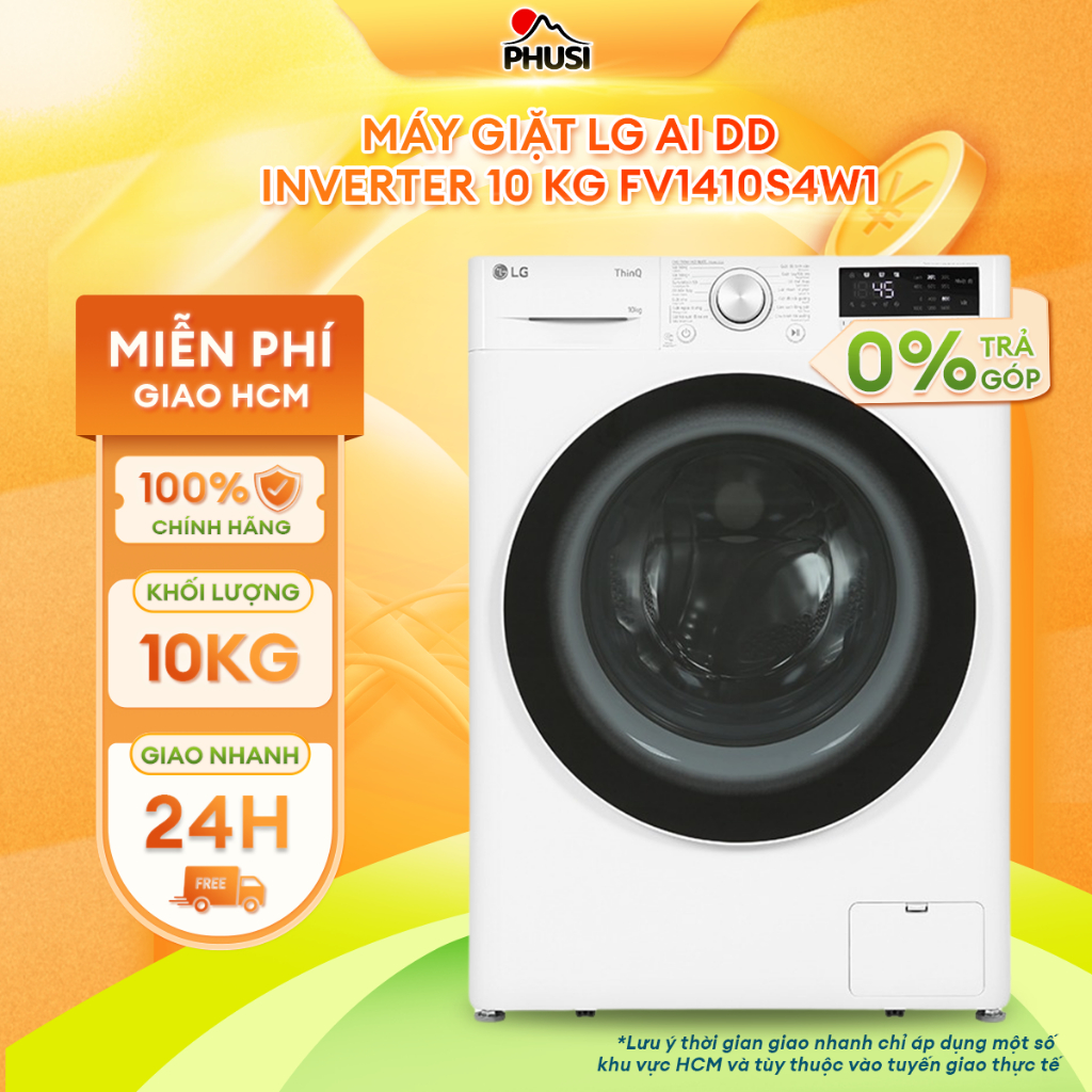 FV1410S4W1 [MIỄN PHÍ GIAO LẮP] - Máy giặt LG AI DD Inverter 10 kg FV1410S4W1 | Shopee Việt Nam