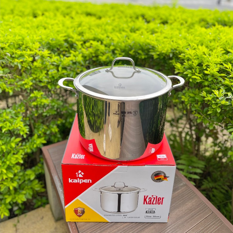 [HOẢ TỐC] Nồi luộc gà inox ĐÚC LIỀN KHỐI Kalpen KZ30 - size 30cm. Bảo hành 5 năm CHÍNH HÃNG ...
