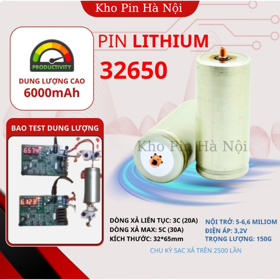Pin 32650 dung lượng 6000mAh tặng kèm ốc vít | Shopee Việt Nam
