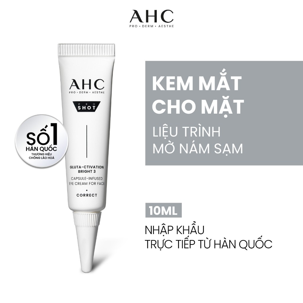 [Quà tặng] Kem mắt cho mặt mờ nám sáng da AHC PRO SHOT GLUTA-CTIVATION BRIGHT 3 10ML | Shopee ...