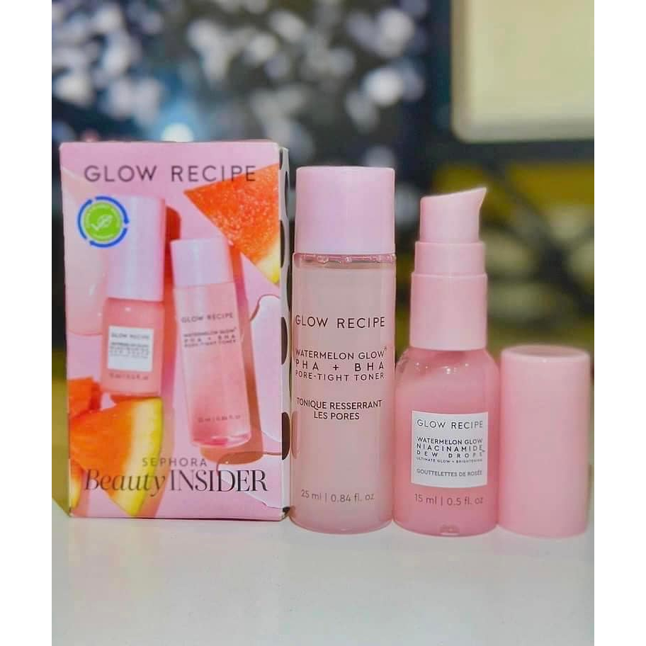 Set dưỡng dưa hấu Glow Recipe mini toner và serum | Shopee Việt Nam