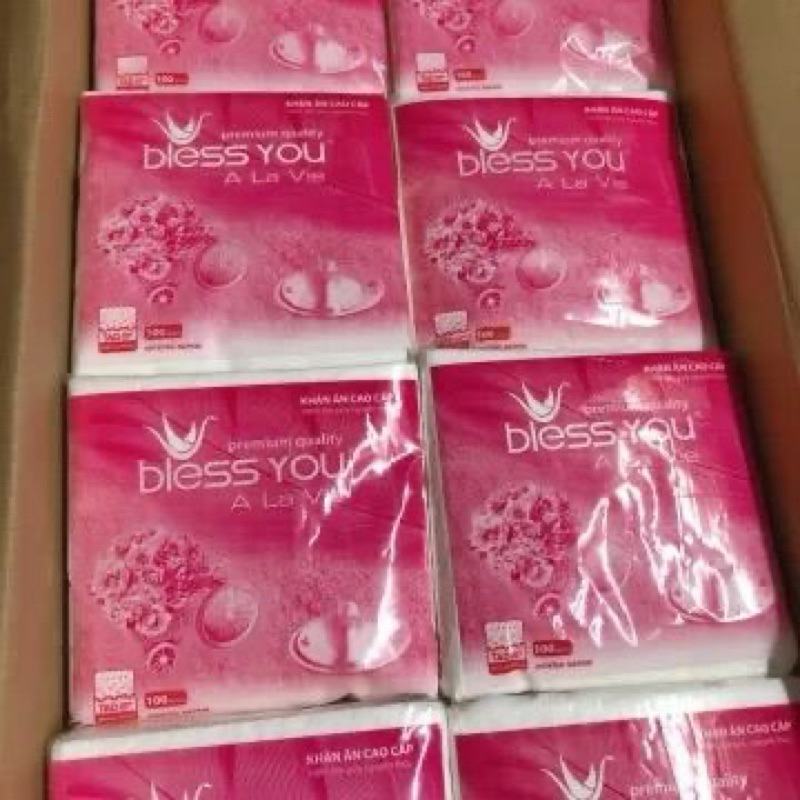 Thùng 48 Gói Khăn BLESS YOU ALAVIE 33x33 gói 100 tờ - G9T | Shopee Việt Nam