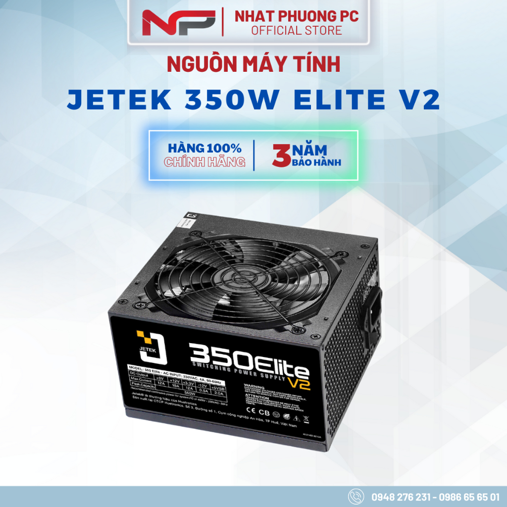 Nguồn máy tính PSU Jetek 350w elite V2 - Bảo hành chính hãng 36 tháng | Shopee Việt Nam