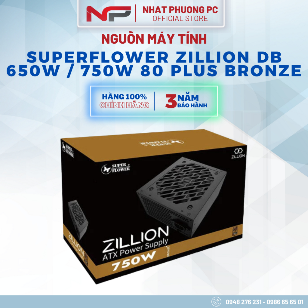 Nguồn Máy Tính SuperFlower ZILLION DB 650W / 750W 80 Plus Bronze - Hàng ...