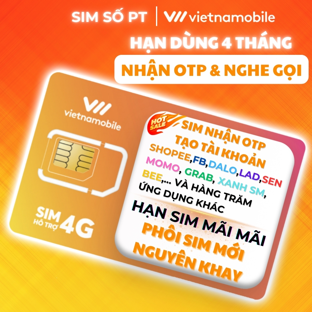 [FREESHIP] Sim nhận OTP, Tạo tài khoản - Hạn 4 tháng (Tạo FB,Zalo ...