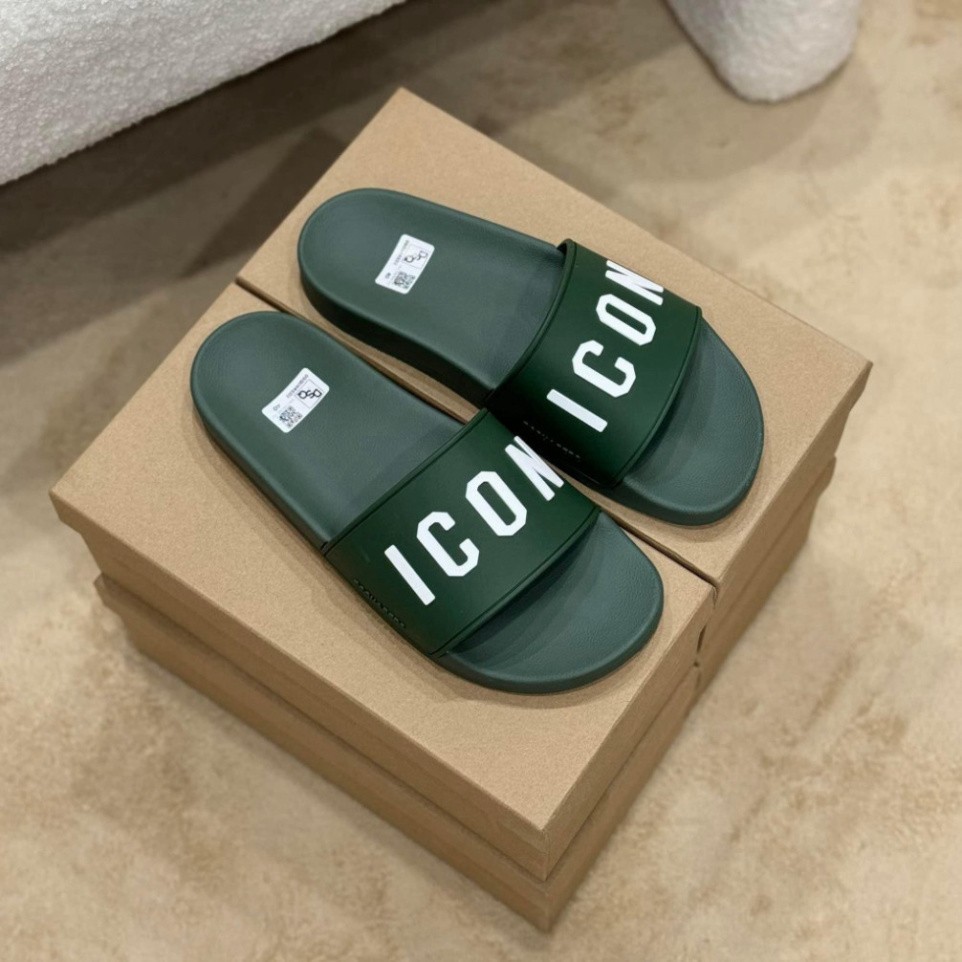 Dép lê nam nữ quai ngang DSQ ICON màu xanh, dep icon, dép nam boy phố ...