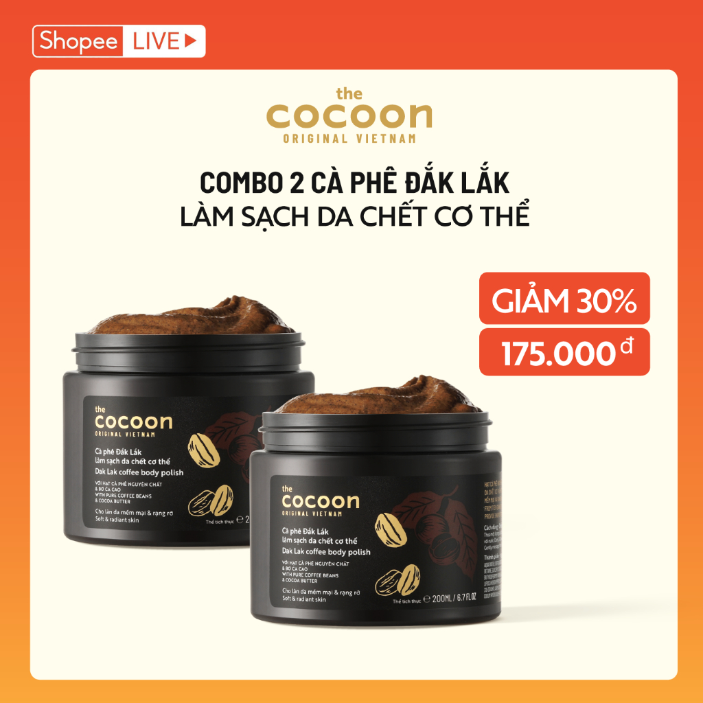 [CHỈ TRONG LIVESTREAM] Combo 2 Cà Phê Đắk Lắk Làm Sạch Da Chết Cơ Thể ...