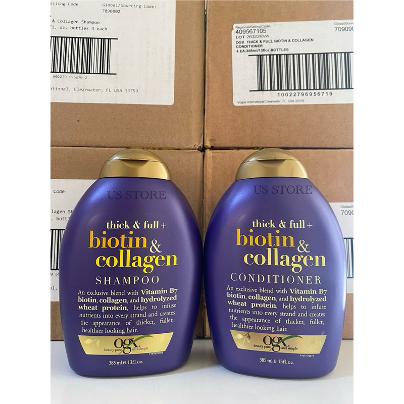 [Chính hãng - Bản Mỹ] Cặp dầu gội xả Biotin tím Thick & Full Biotin ...