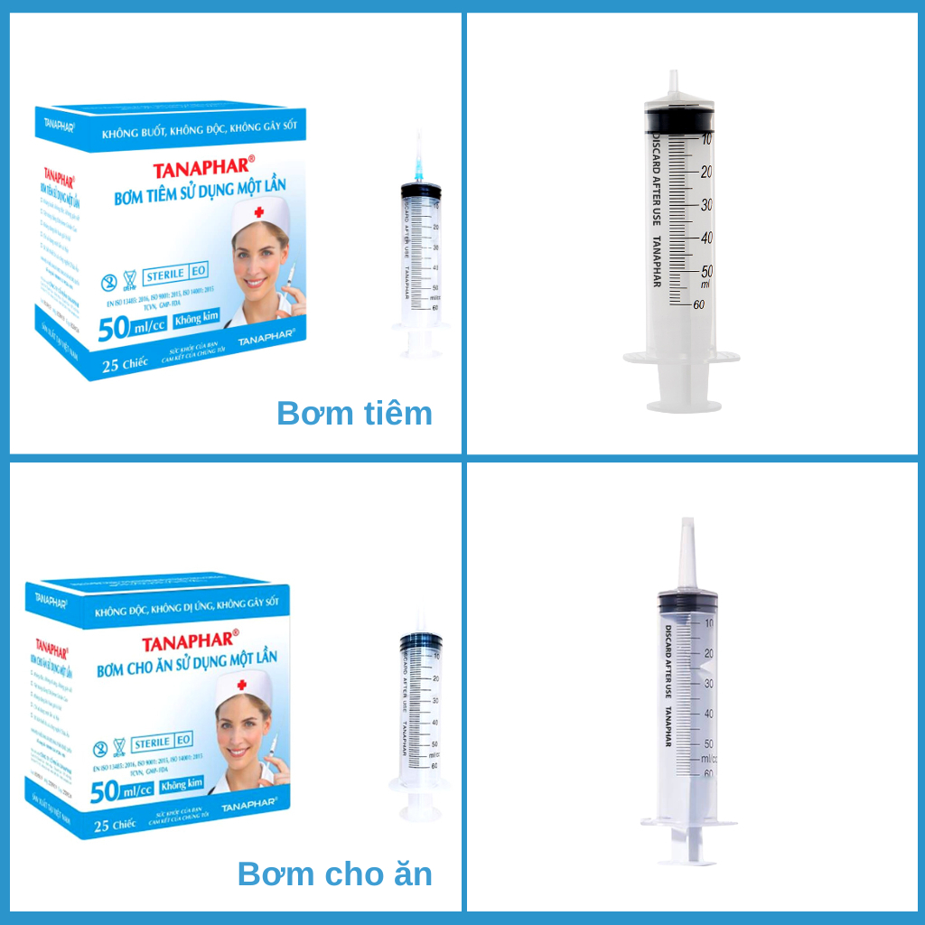 ️[Hộp 25 cái] Bơm kim tiêm vô trùng 50cc 50ml - Bơm cho ăn,xi lanh xilanh bơm truyền thức ăn,cho ...