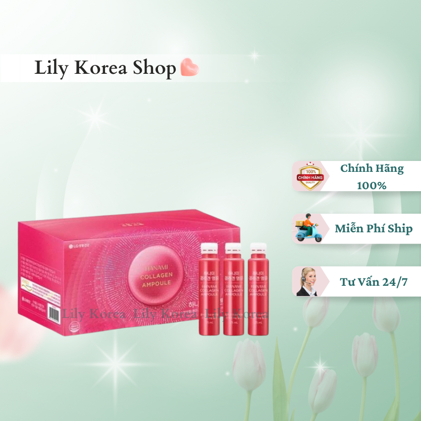 Nước Uống Collagen Hanami Ampoule LG Hàn Quốc Hộp 28 Ống, Hỗ Trợ Làm ...