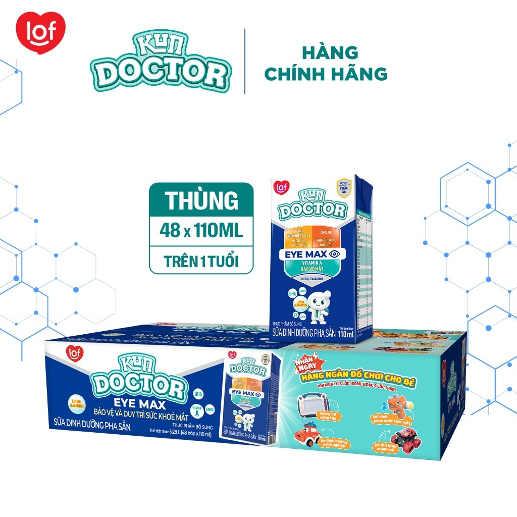 Sữa Dinh Dưỡng Pha Sẵn KUN DOCTOR EYE MAX bảo vệ mắt thùng 48 hộp x ...