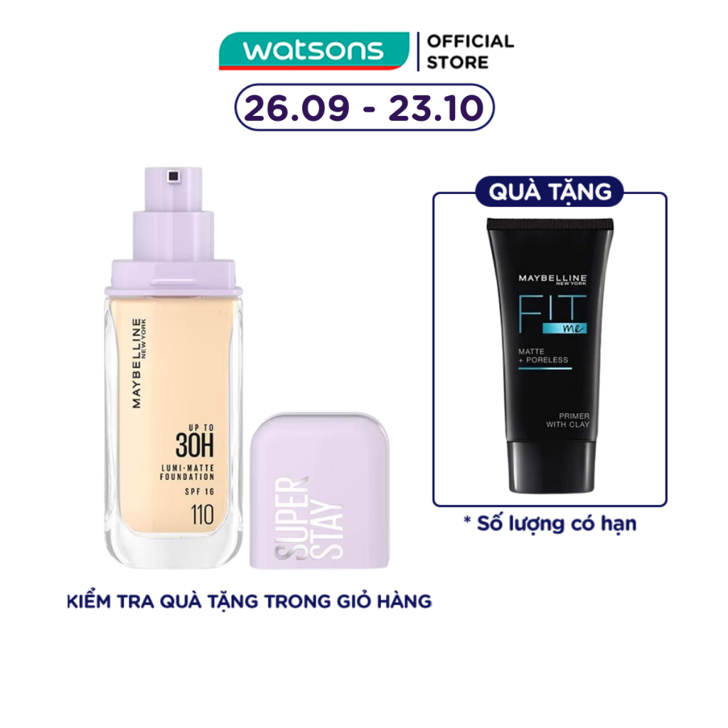 Kem Nền Lâu Trôi Maybelline Super Stay Up To 30H Lumi-Matte Foundation ...