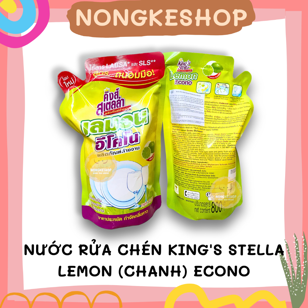 [NK THÁI][TEM PHỤ] NƯỚC RỬA CHÉN KING'S STELLA LEMON (CHANH) ECONO THÁI ...