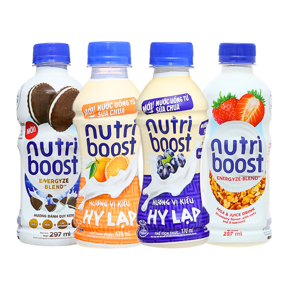 (Lốc 6 chai) Sữa trái cây/Nước uống sữa chua Hy Lạp Nutriboost nhiều ...