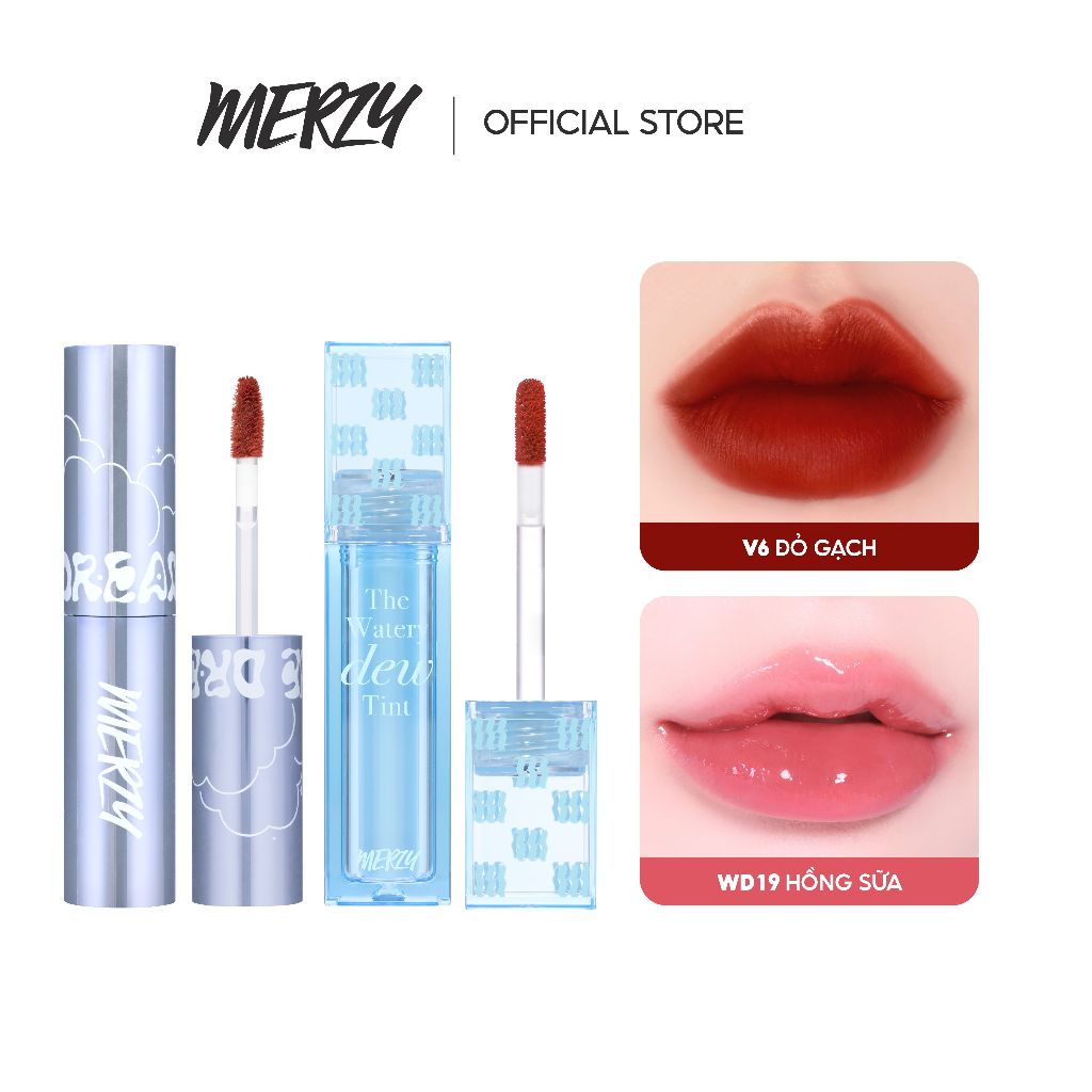 Combo Son Merzy Velvet Tint V6 Blue Dream + Son Merzy The Watery Dew Tint Ver 4 | Shopee Việt Nam