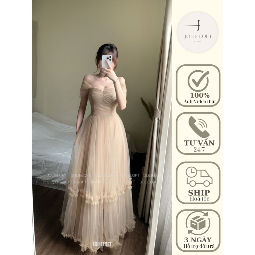 Váy nữ dáng dài dự tiệc thiết kế Joyce Dress JOLIE LOFT, đầm dáng dài ...