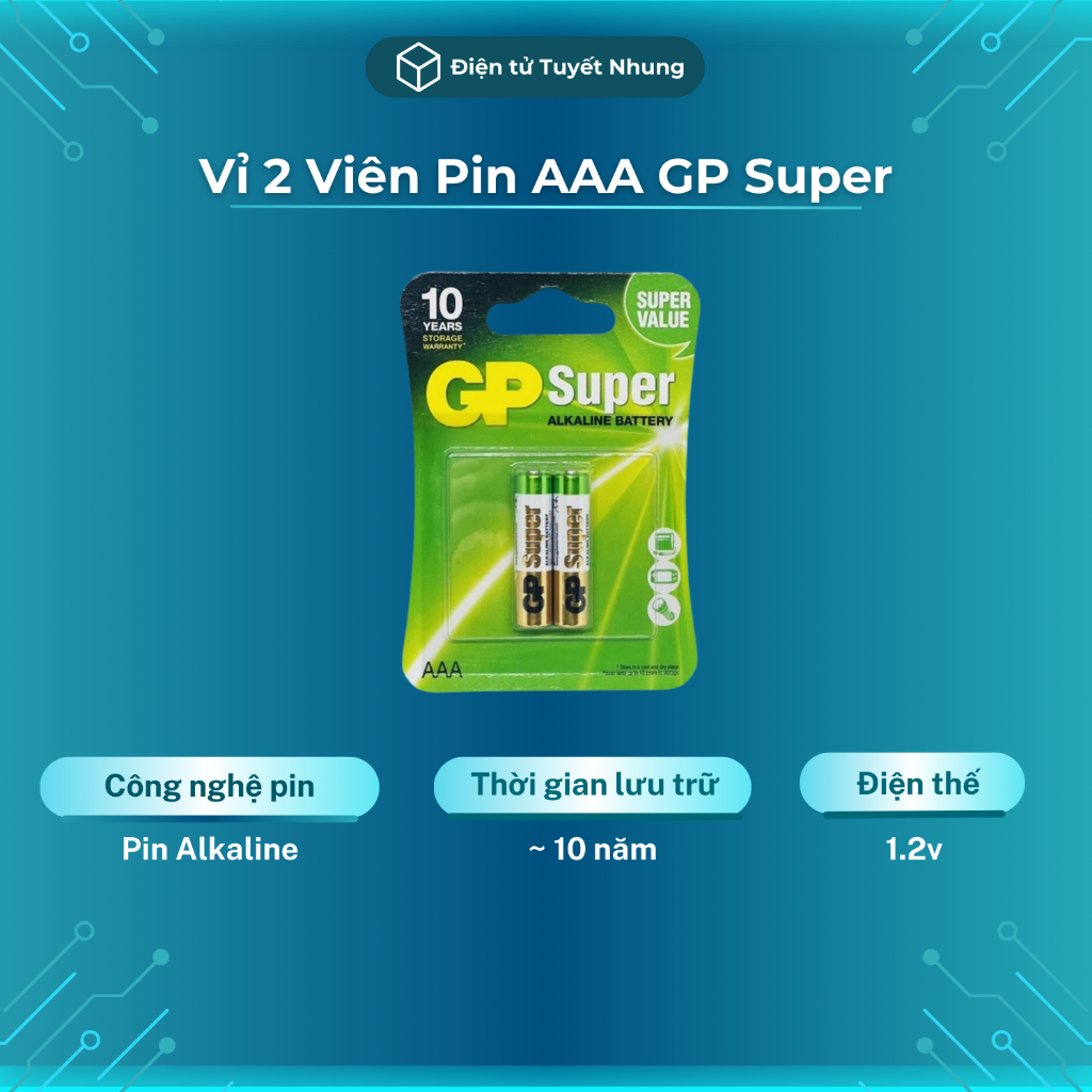 Pin AAA GP Super Alkaline Chính Hãng - Pin 3A Vỉ 2 Viên, Pin Tiểu AAA ...
