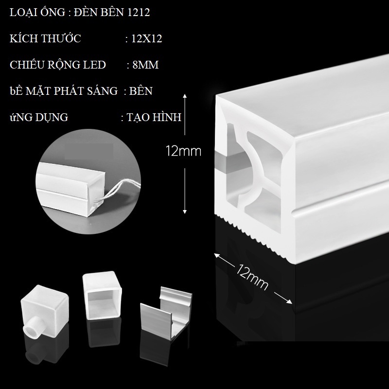 ỐNG SILICON NEON BỌC LED CỠ 12X12 DẠNG LED SƯỜN VÀ LED NẰM | Shopee ...