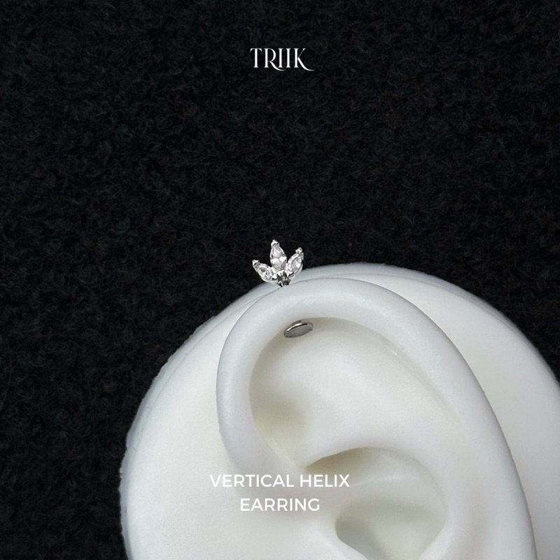 Khuyên tai đá - Vertical Helix - Three Wings Diamond Earring ( giá 1 ...
