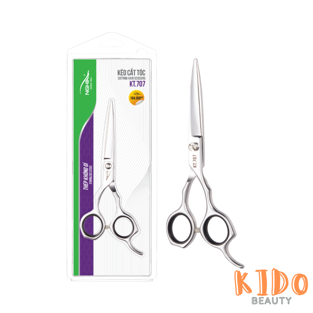 Kéo Cắt Tóc KỀM NGHĨA KT.707 14cm (Lưỡi ngắn) kéo cắt tóc thép không gỉ Kìm Nghĩa KT707 | Shopee ...