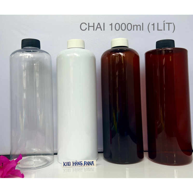 chai 1 lít màu nâu- chai nhựa đựng mật ong- chai 1 lít dày | Shopee ...