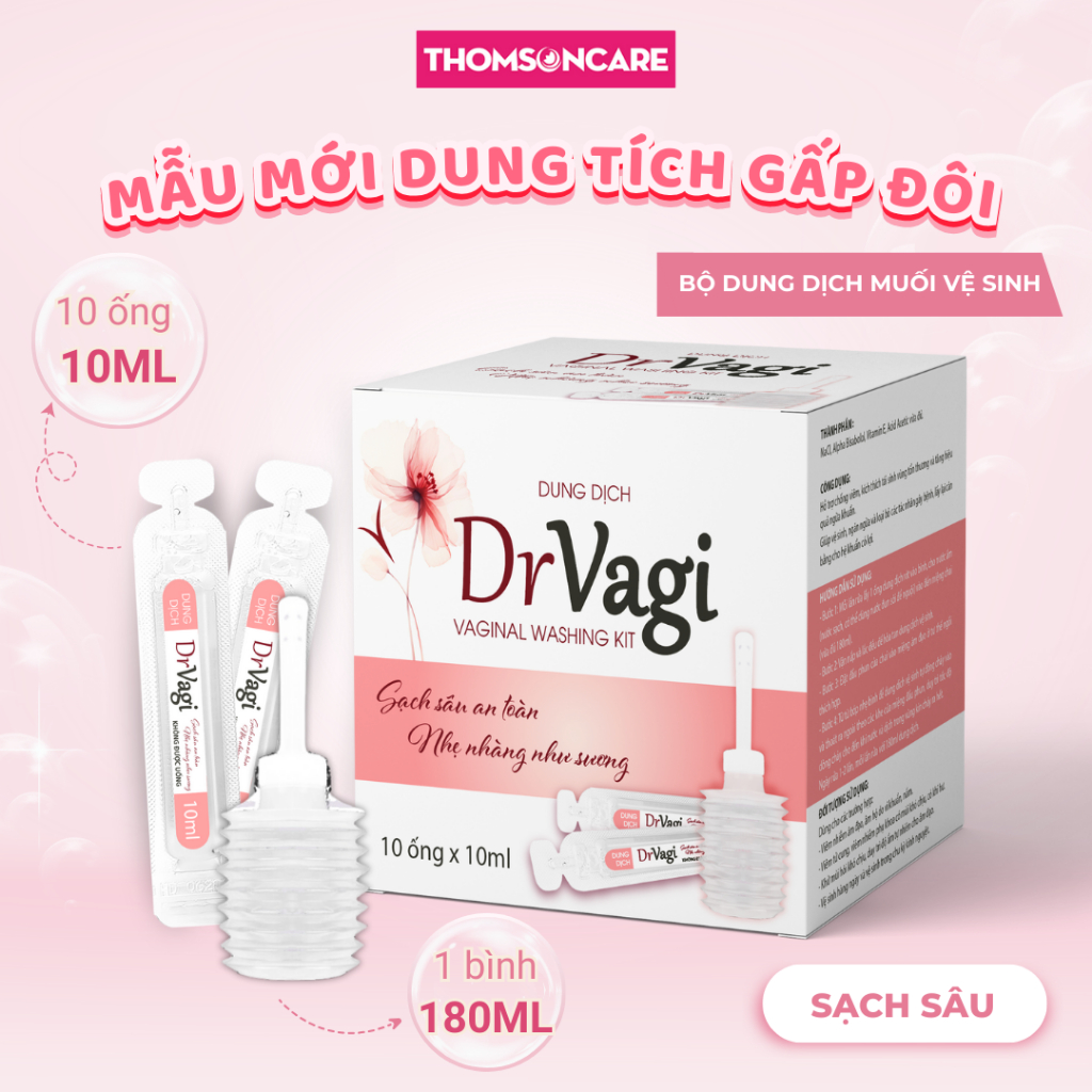 Bình rửa vệ sinh phụ nữ Dr Vagi Hộp 1 bình xịt và 10 ống dung dịch muối ...