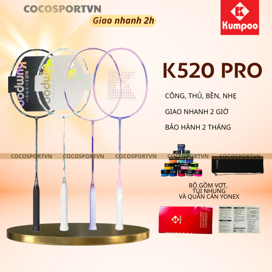 Kumpoo K520 Pro [Authentic] - Căng Sẵn 11kg, Tặng Bao Đựng và Quấn Cán ...