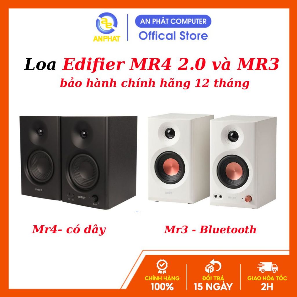 Loa Edifier MR4 / MR3 2.0 (Black / White) - Bảo Hành Chính Hãng 12 tháng | Shopee Việt Nam