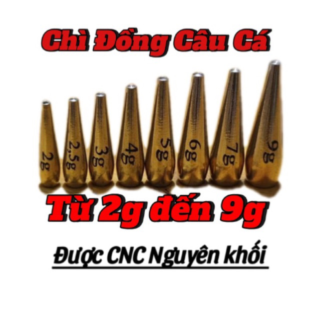 Chì đồng câu cá lóc đẹp cực chất 2g tới 9g được CNC nguyên khối , Action chuẩn khi sử dụng lưỡi ...