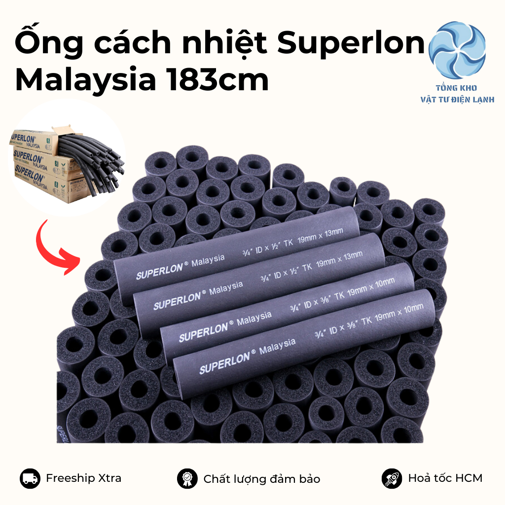 Ống cách nhiệt Superlon Malaysia 183cm - Bảo ôn Superlon 183cm - Bảo ôn ...
