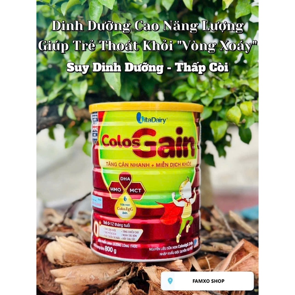[ Có mã QR tích xu] Sữa bột Colos Gain 0+; 1+ 800g - Date 2026 | Shopee ...