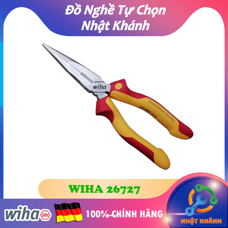 Kìm Mỏ Nhọn, Kềm Mỏ Nhọn 8”/200mm Cách Điện 1000V WIHA 26727 chính hãng ...