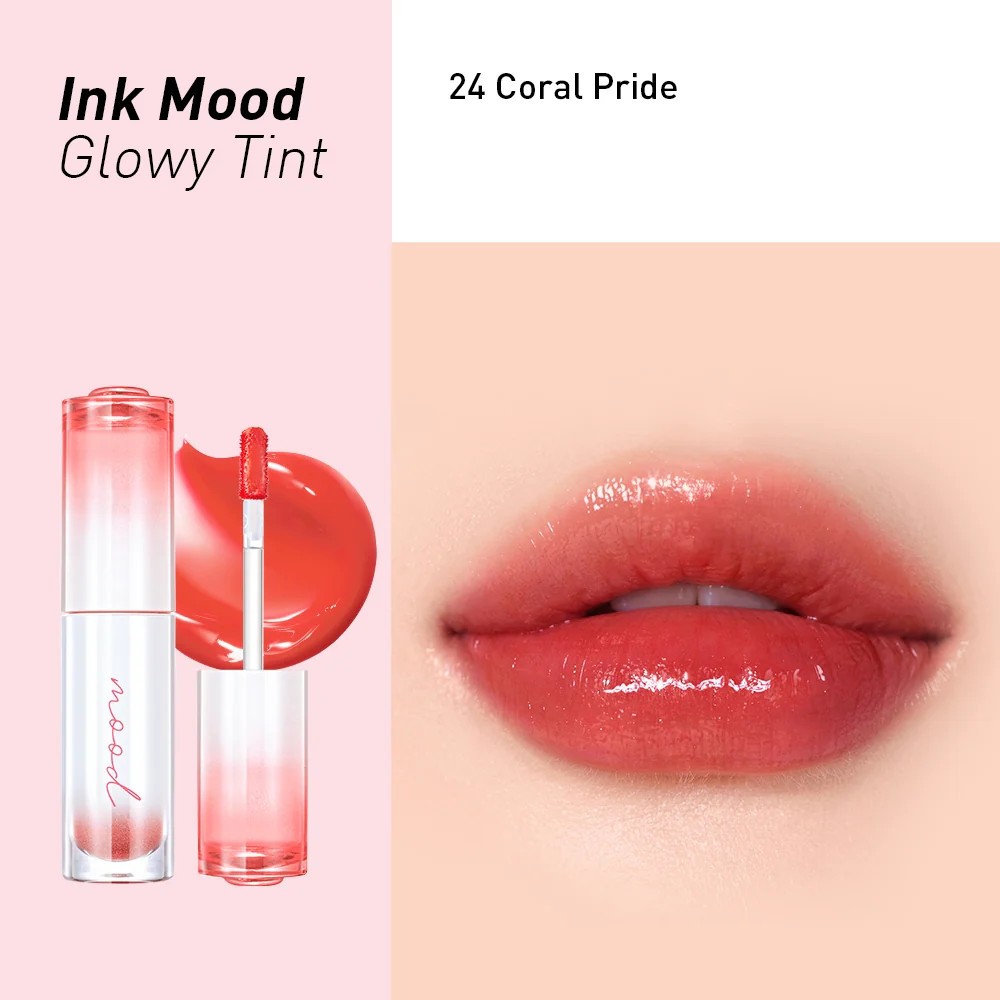 Son Tint Bóng Peripera Ink Mood Glowy Tint 4g MÀU 24 Coral Pride | Shopee Việt Nam