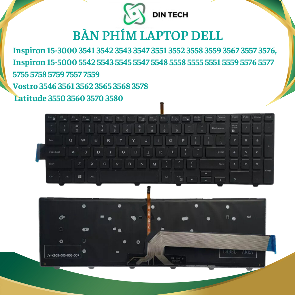 Bàn Phím Dùng Cho Laptop Dell Inspiron 3541 3542 3547 3551, Inspiron 15 ...