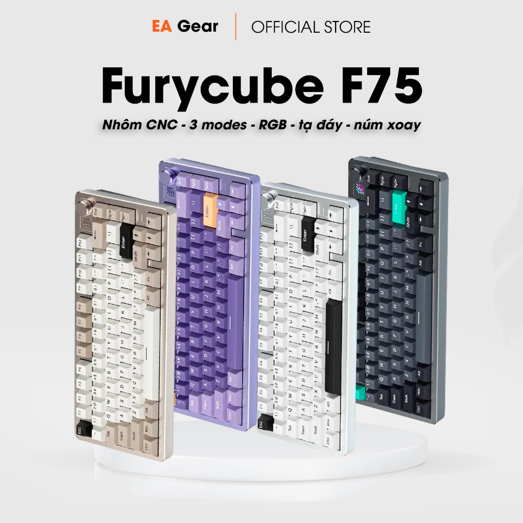 [Giao Ngay] Bàn Phím Cơ Custom Furycube F75 - "Rainy75 Phiên Bản Núm ...