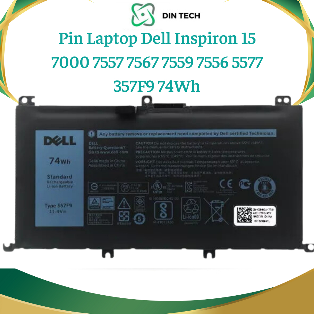 Pin Laptop Dell Inspiron 15 7000 7557 7567 7559 7556 5577 357F9 74Wh ...